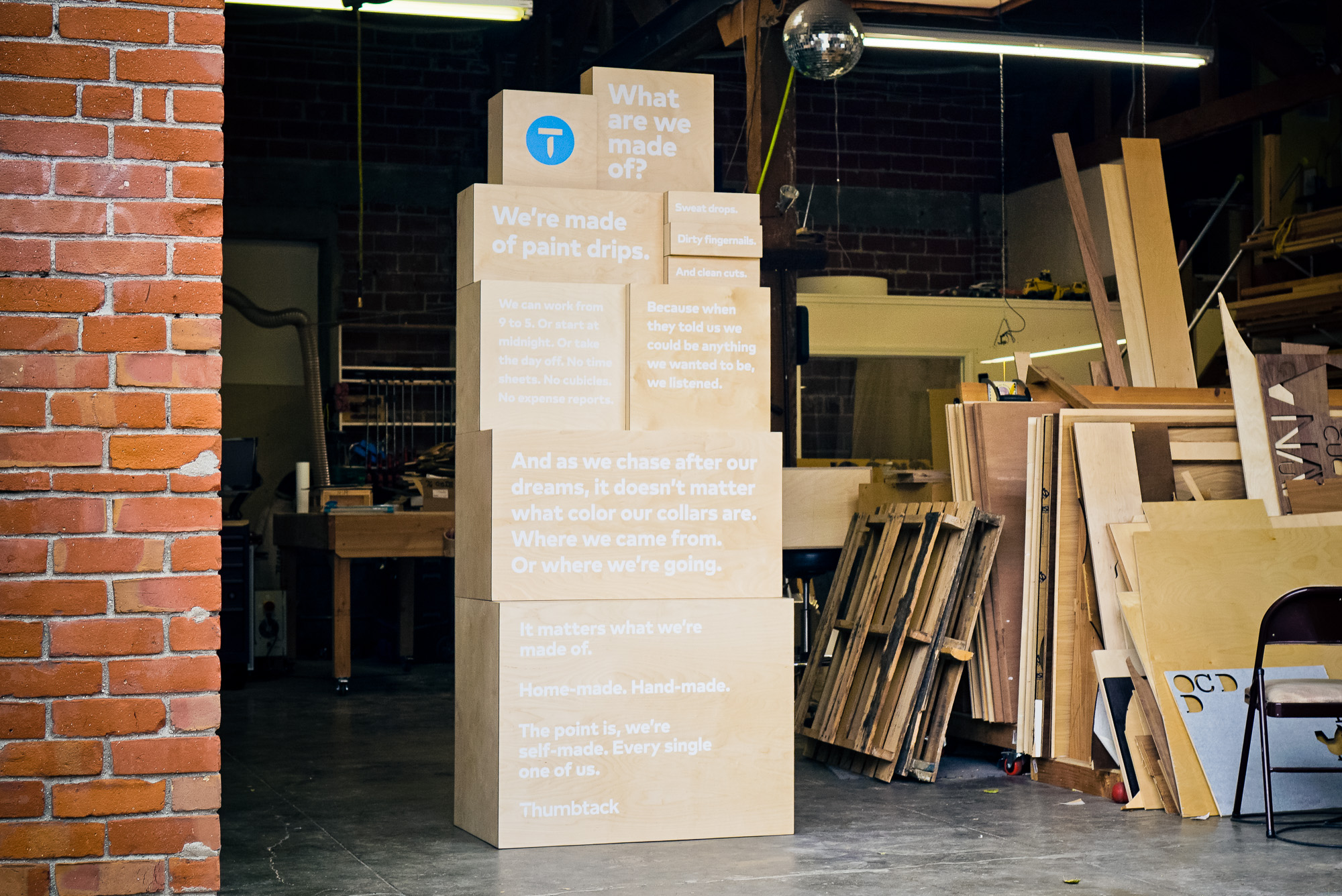 Thumbtack Manifesto Art Installation – Tinkering Monkey